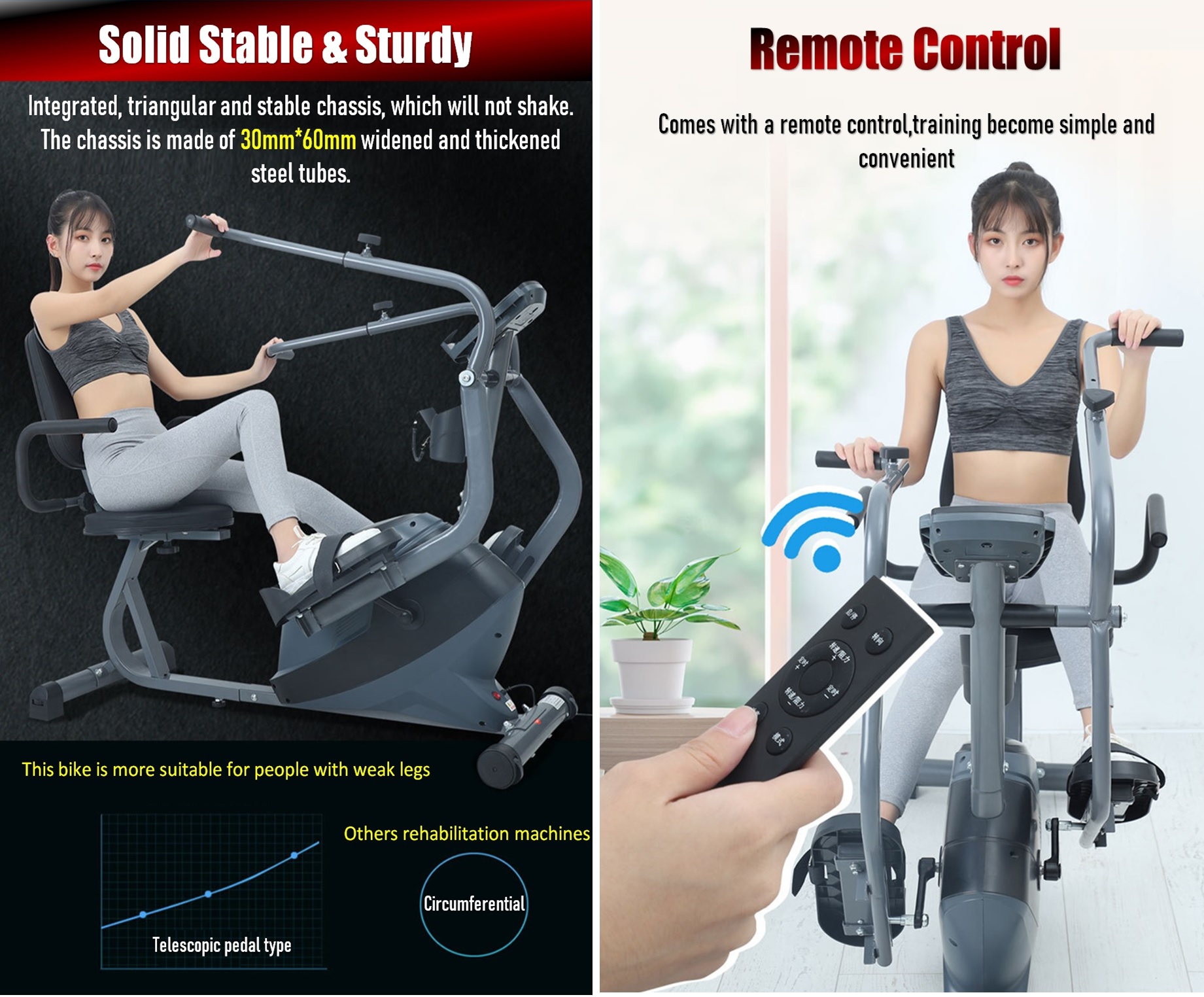 Elderly Physiotherapy Rehabilitation Recumbent Electric Bike Machine ...