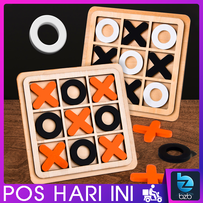 XO Wooden Tic Tac Toe Board Mini Classic Leisure Table Game Block ...