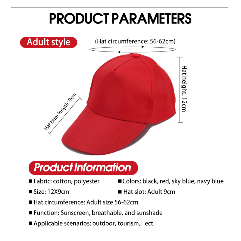 Unisex Baseball Cap Solid Color Outdoor Summer Cap Adjustable Adult Cap ...
