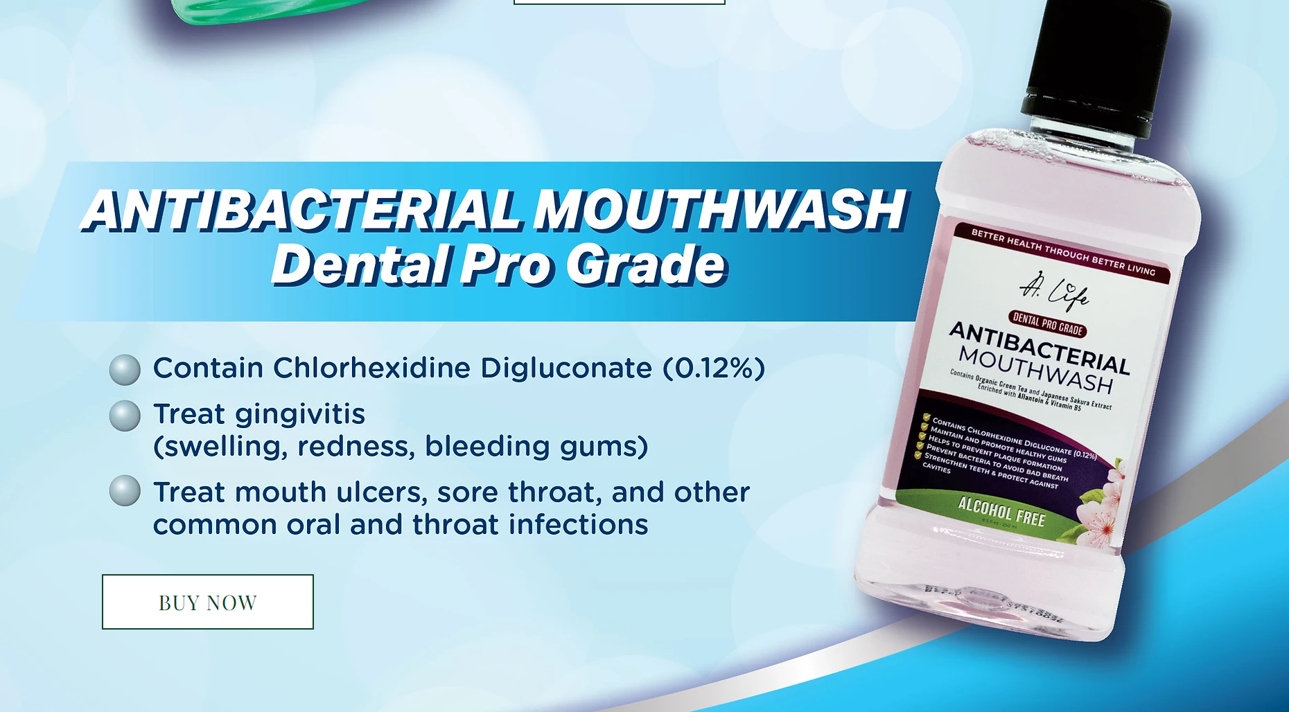 A.LIFE ANTIBACTERIAL MOUTHWASH 250ML (treat gingivitis, bleeding gums ...
