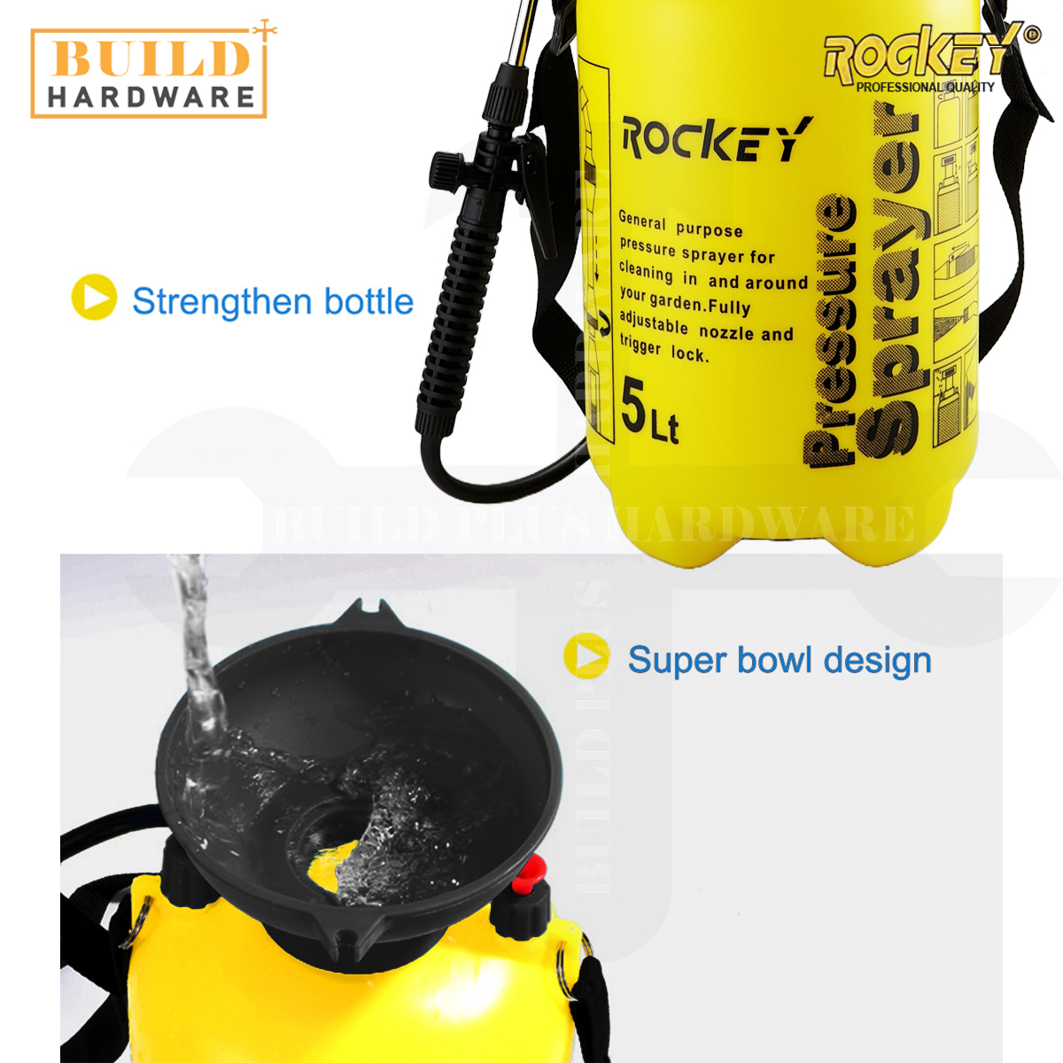 ROCKEY 5L Pressure Garden Sprayer Water Pump Portable Spray Penyembur ...