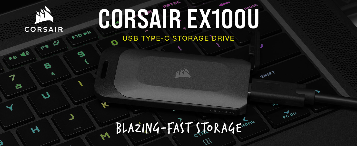 Corsair EX100U Portable Solid State USB Type-C Storage Drive - 1TB/2TB ...