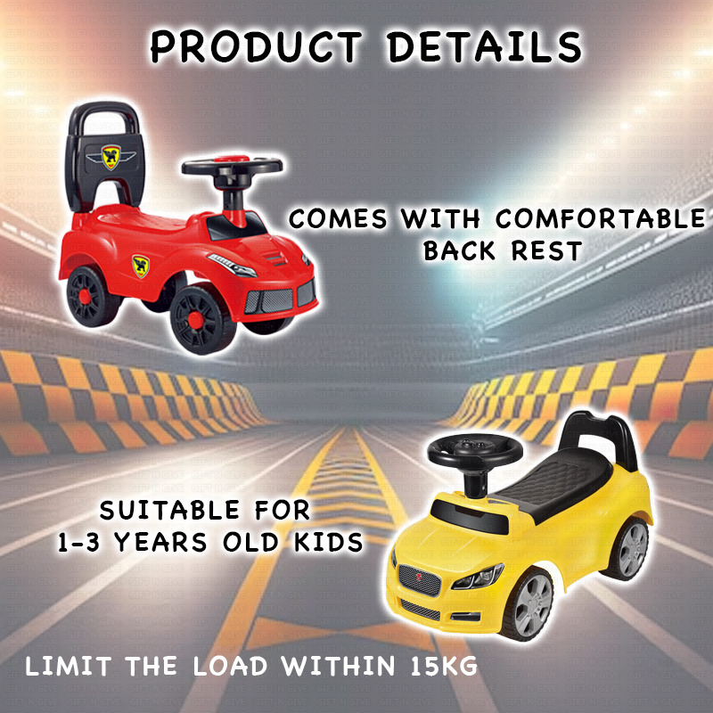 Racing Ride On Push Car with Music Horn Steering Wheel Race Super ...