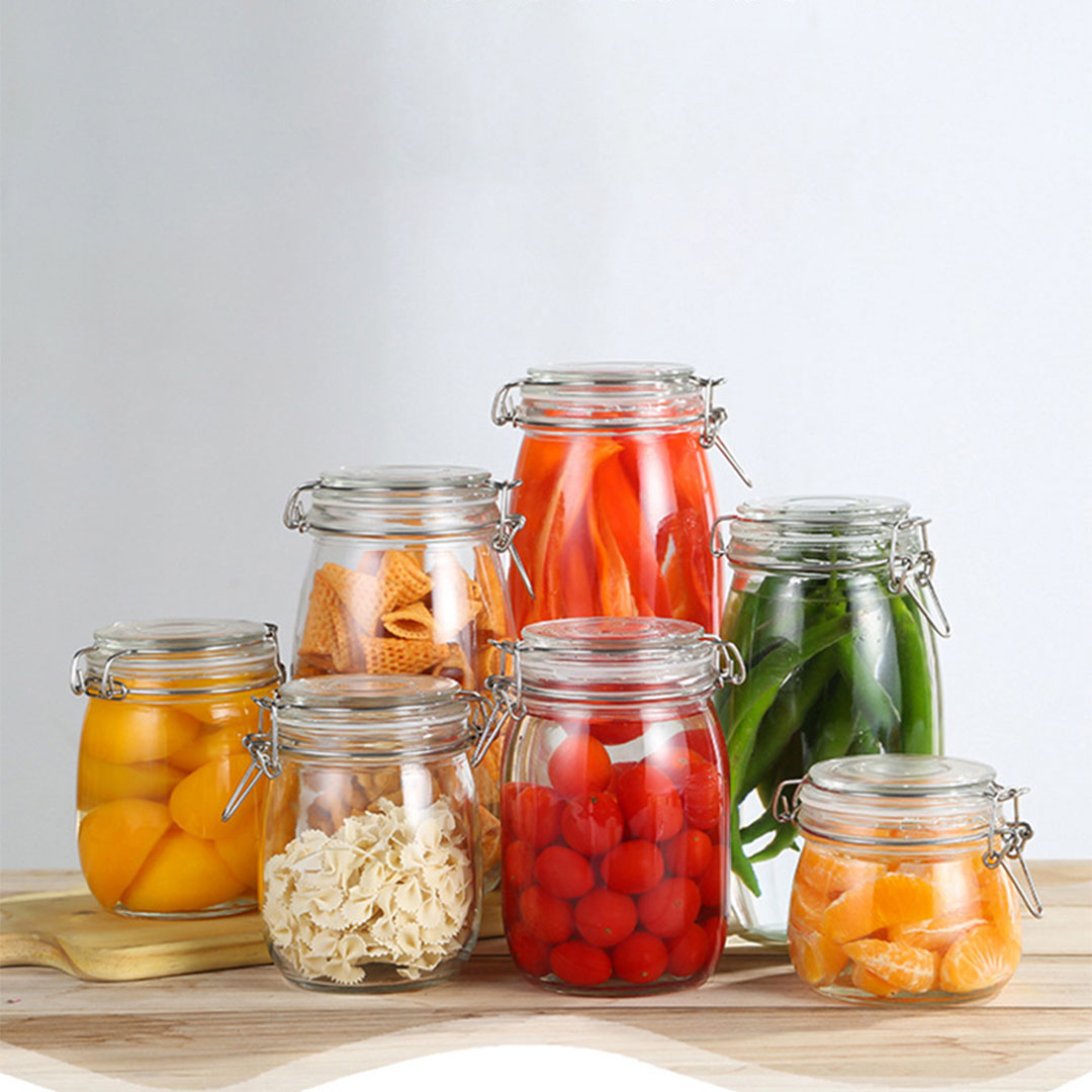 GLASS JAR WITH LID AIRTIGHT JAR FOOD JAR FOOD CONTAINER GLASS CONTAINER ...