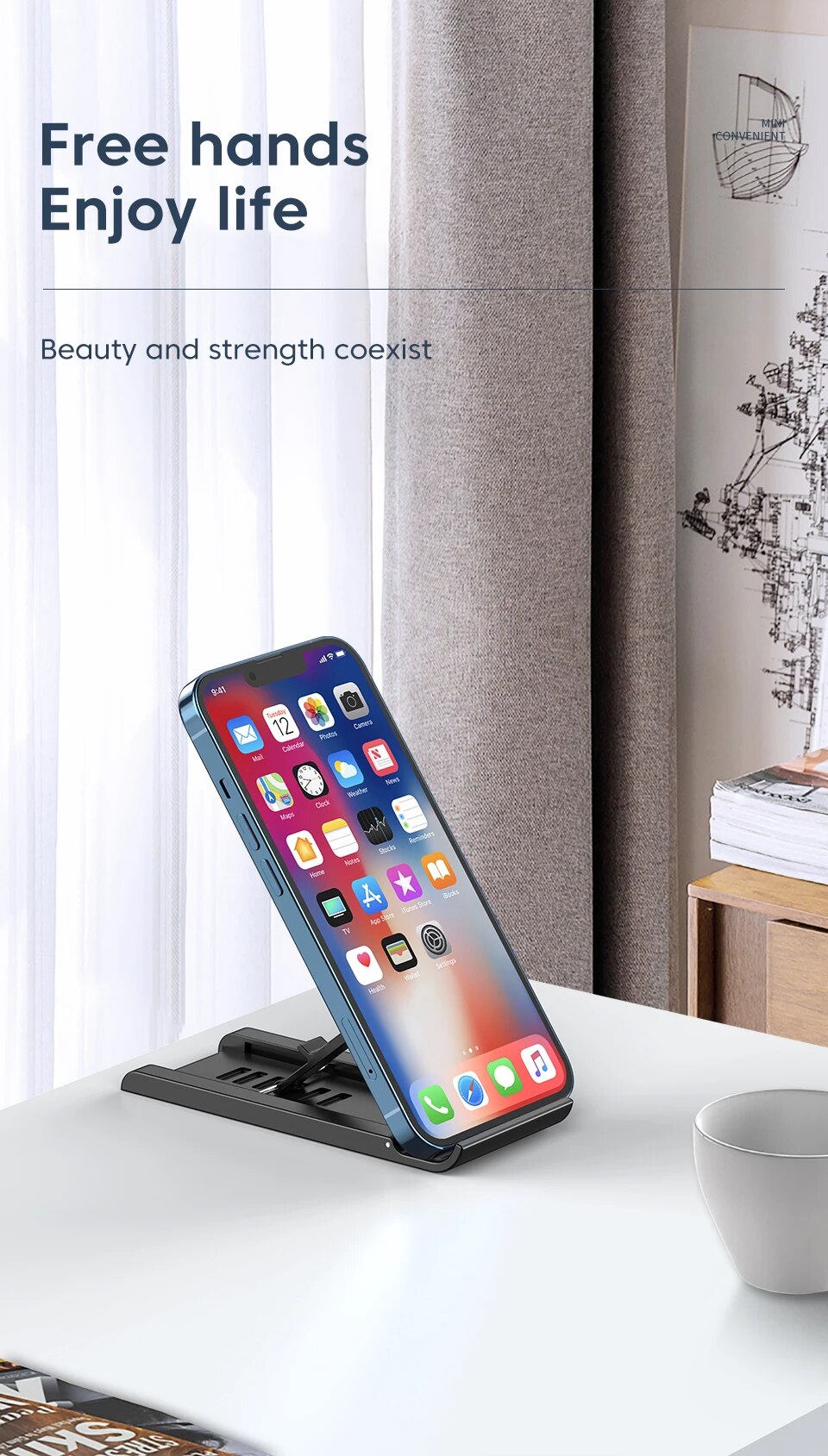 RYX Portable Foldable Easy Carry Mobile Phone Holder Stand 12cm ...