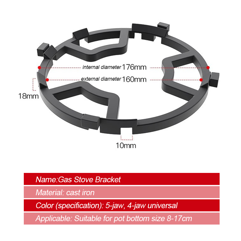 Universal Cast Iron Gas Stove Bracket Kitchen Non-slip Rack Wok Support ...