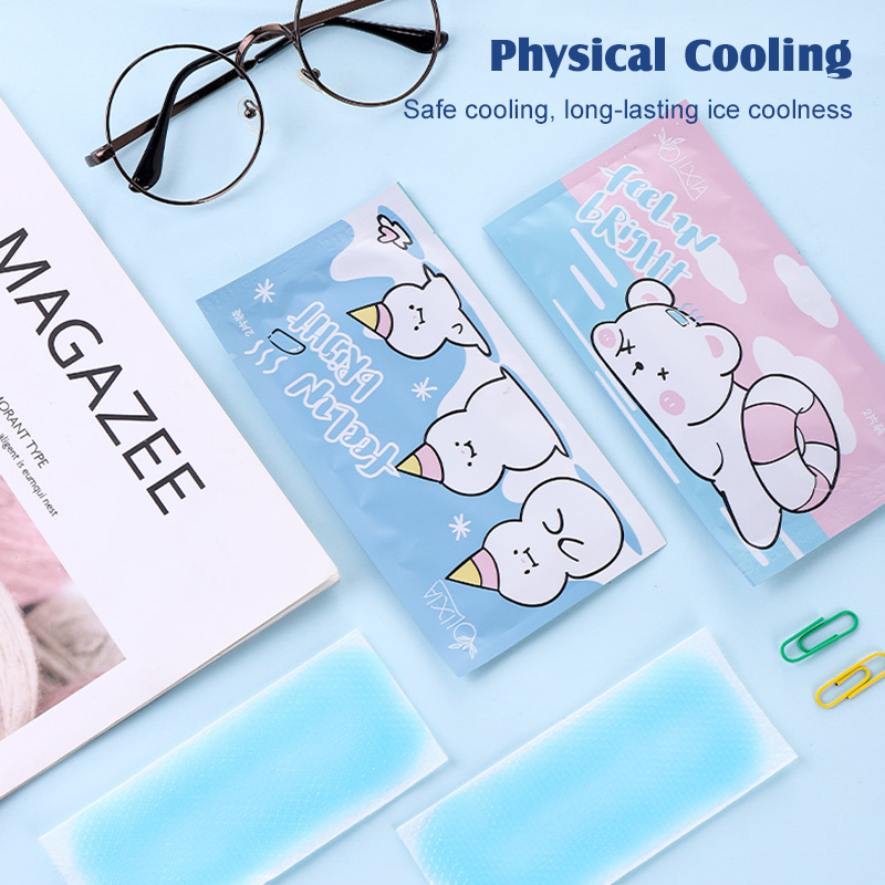 2 Pcs Fever Paste Adult kid Fever Cooling Gel Cold Pad Soothing Ice Gel ...