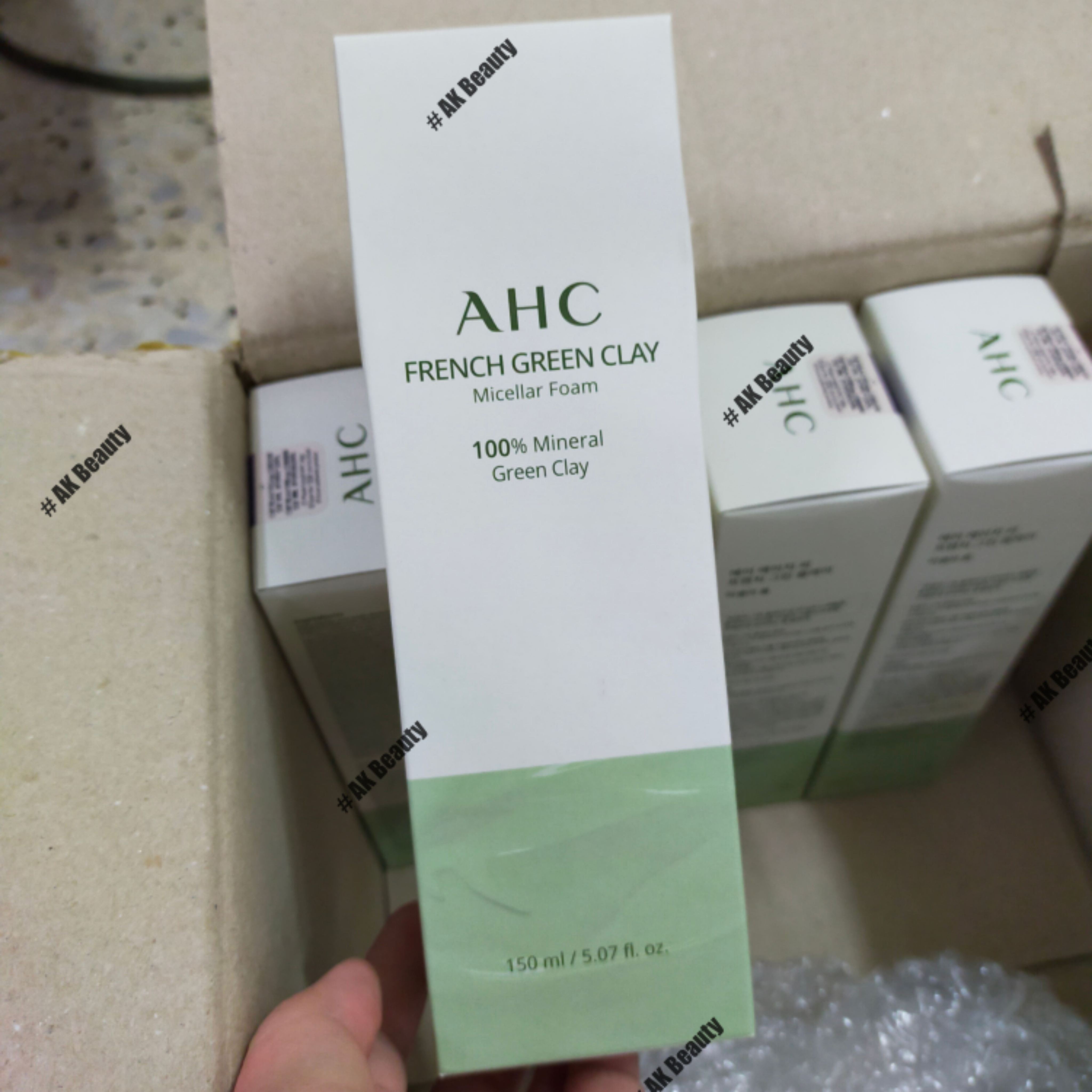 AHC French Green Clay Micellar Form Cleanser 150ml 韩国深海绿泥洁面乳 | Shopee ...