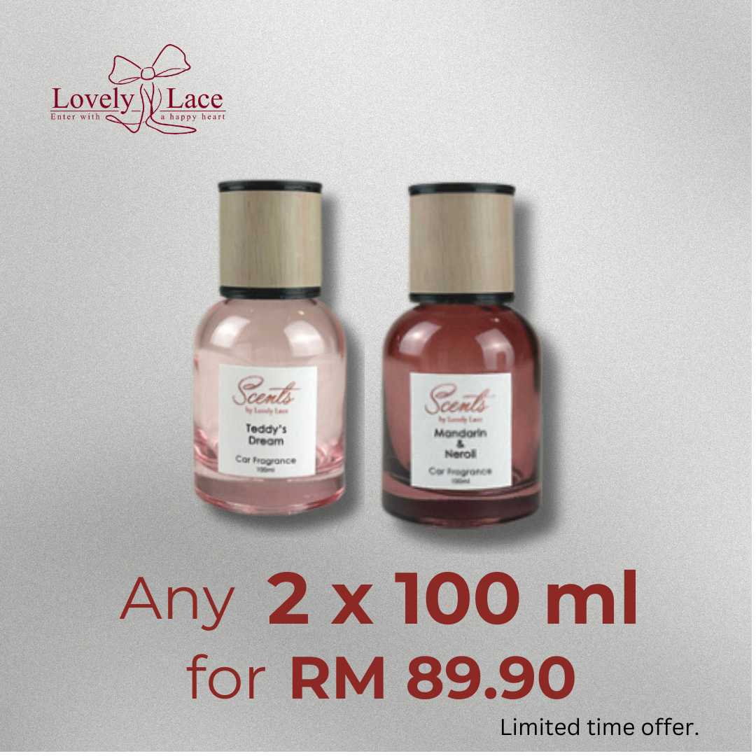 Lovely Lace Designer Luxury Glass Bottle Car Perfume (100ml) | Shopee ...