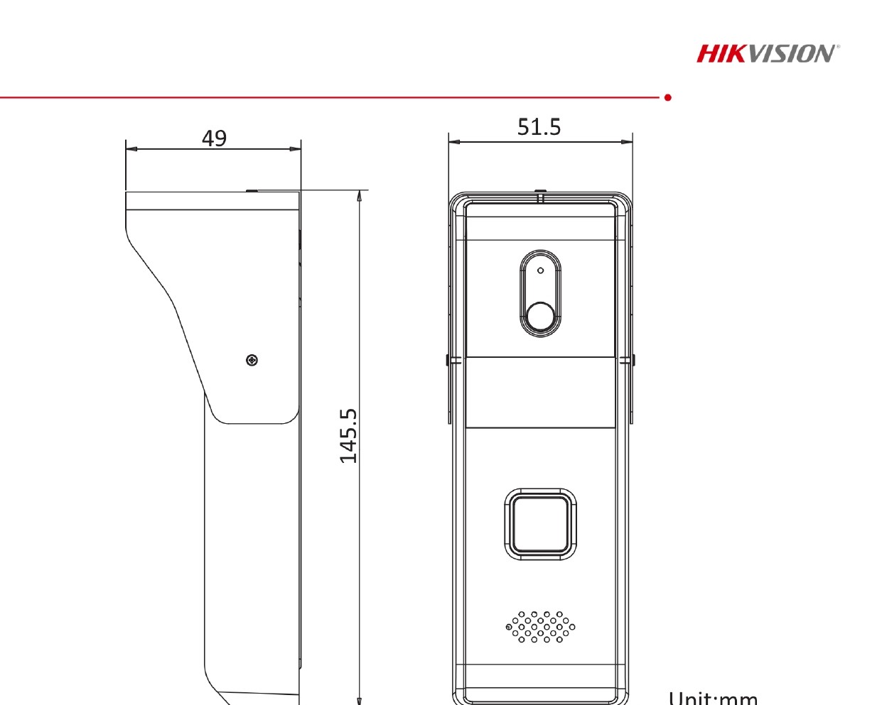 Hikvision IP65 Weatherproof 4 Wire Analog Video Intercom 2MP Camera 7 ...
