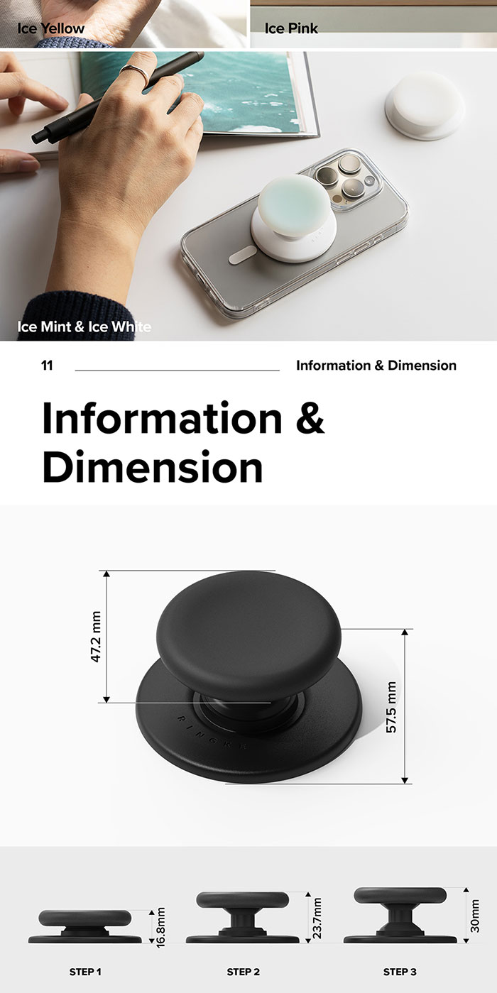 Ringke Tok-Magnetic PHONE GRIPS Easy to Carry Optimized Size Thin ...
