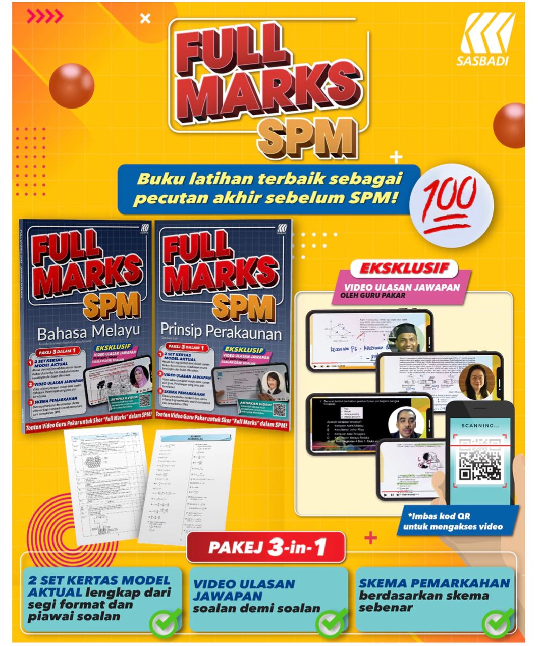 [MHD] 2024 BUKU LATIHAN : FULL MARKS SPM SASBADI | Shopee Malaysia