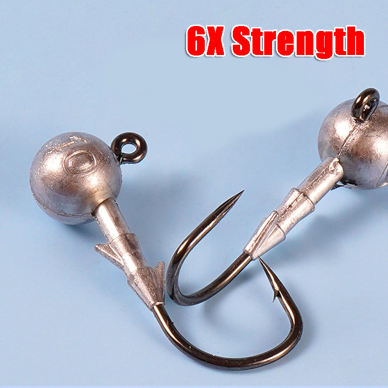 Anh JH06 6X Strong Round Jig Head Triangular Point Hook x6 SP 3.5g / 4 ...