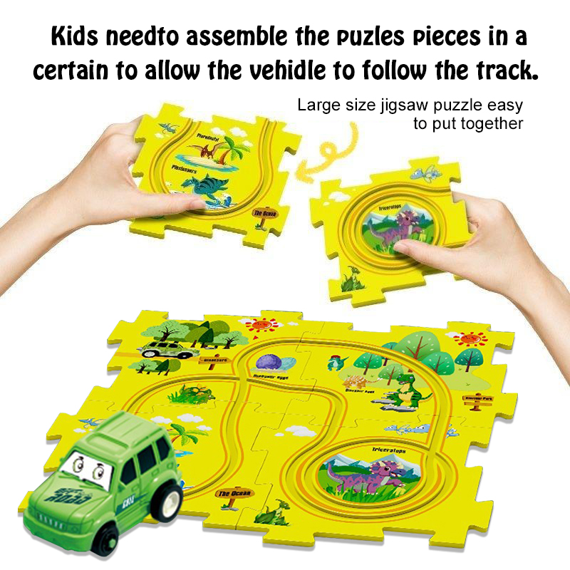 Rail Car Puzzle Vehicle Puzzle Track Playset Fun Race Car Toys ...