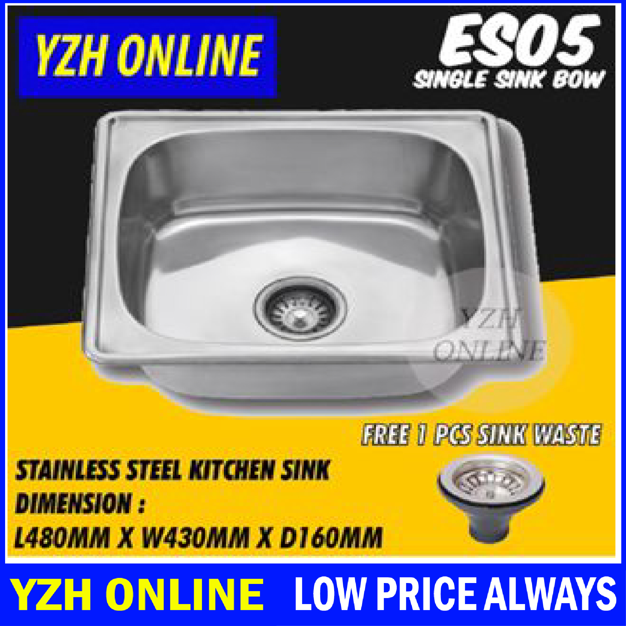 Single Bowl Sink SS ISANO ES05 Singki 1 lubang Kitchen sink | Shopee ...