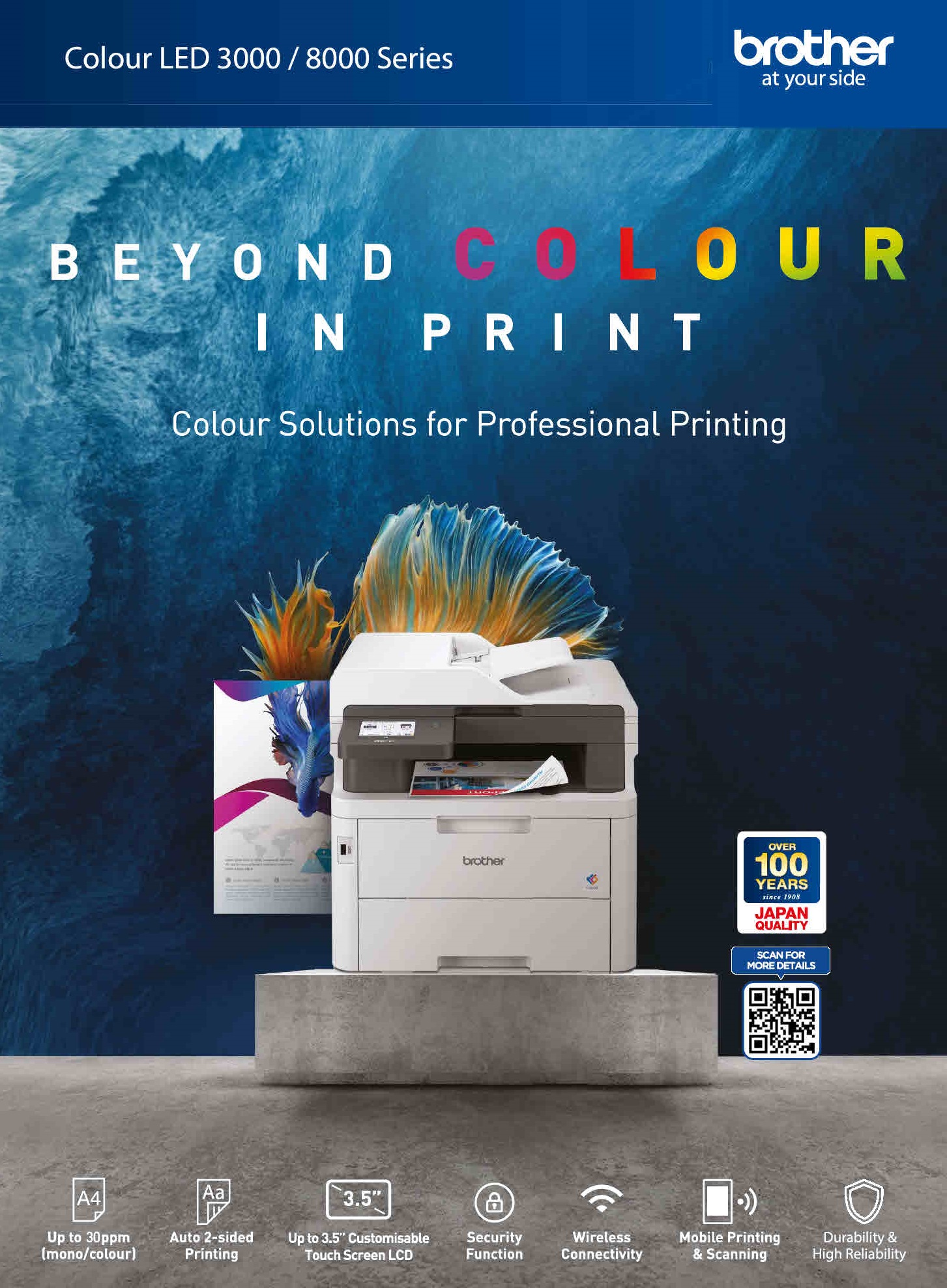 Brother MFC-L8340CDW Colour Laser LED Printer Print Scan Copy Fax ...