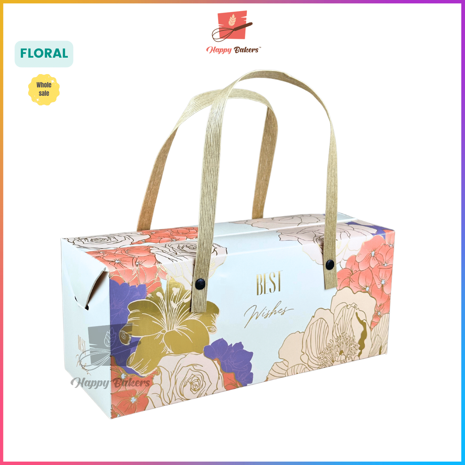 Classical Gift Box With Handle Gold Stamping Doorgift Cakes Biscuit ...