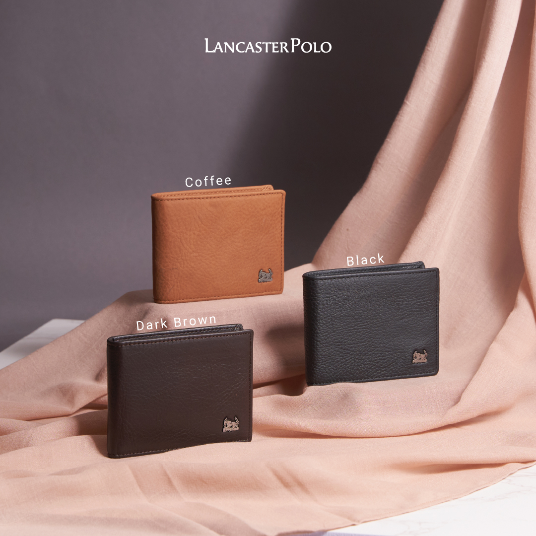 Lancaster Polo Men’s Top Grain Leather Bi-Fold Wallet with Gift Box - 3 ...