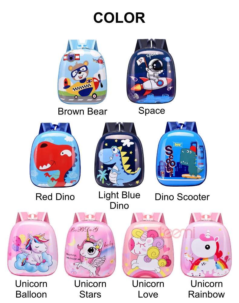 TEEMI 29cm Beg Sekolah Tadika Kids Hardcase Egg Shell School Bag ...