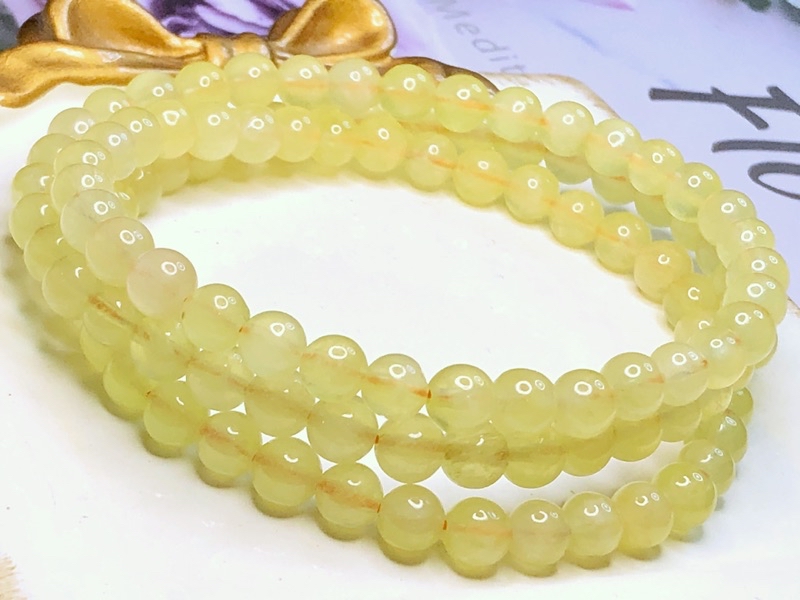 Gelang Tangan Kristal Natural Crystal Golden Prehnite Three Lap ...