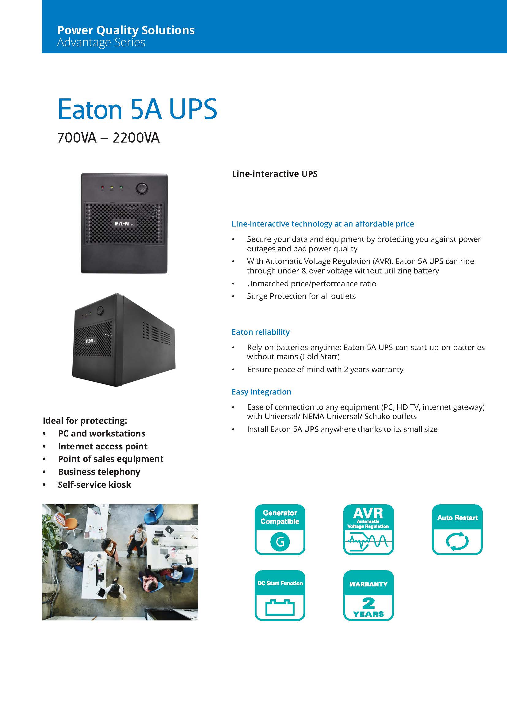 EATON 5A UPS Line-interactive UPS Backup Power Uninterruptible Power ...