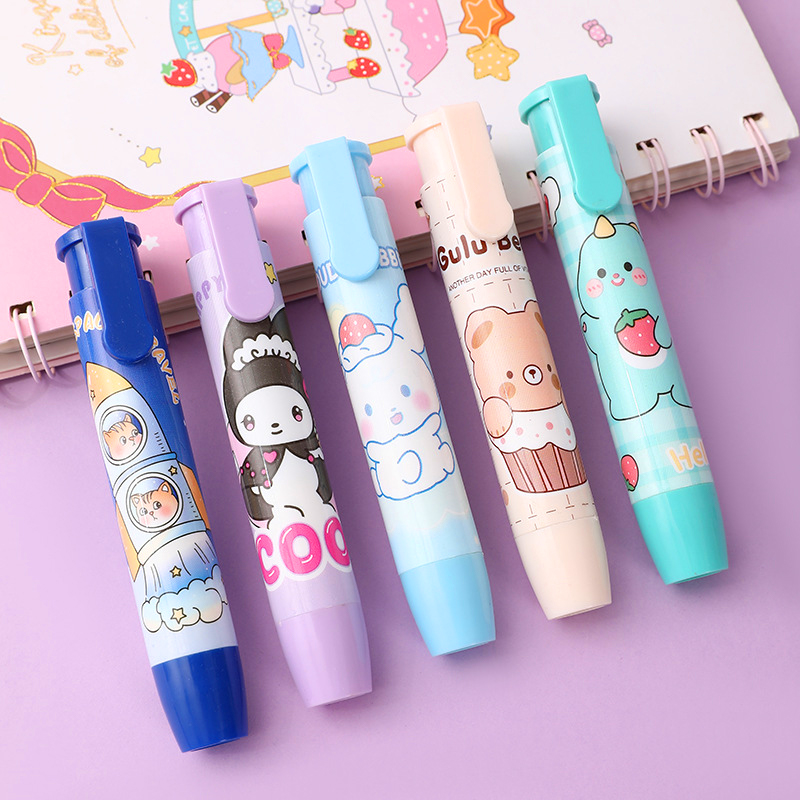 𝐌𝐔𝐃𝐀𝐇 𝐃𝐈𝐏𝐄𝐆𝐀𝐍𝐆 Cute Cartoon Retractable Eraser Pen Push Type Correction ...