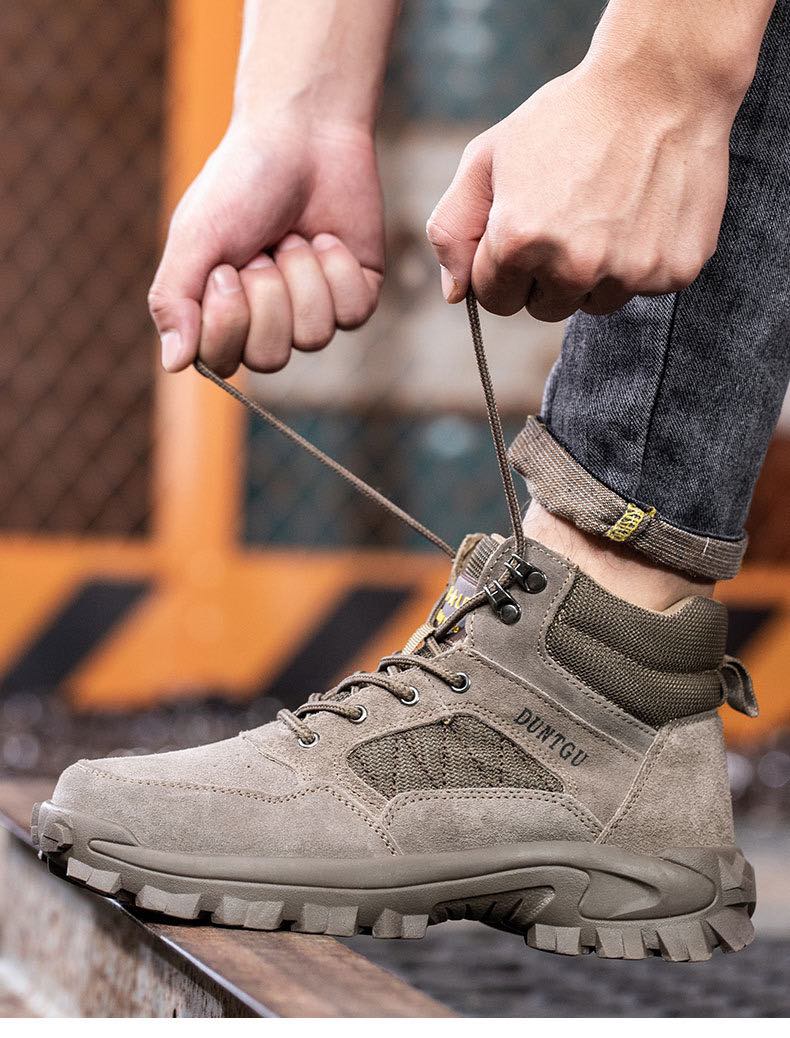 Men's Safety Boots shoes Kasut besi Oil Resistant Protector Military ...