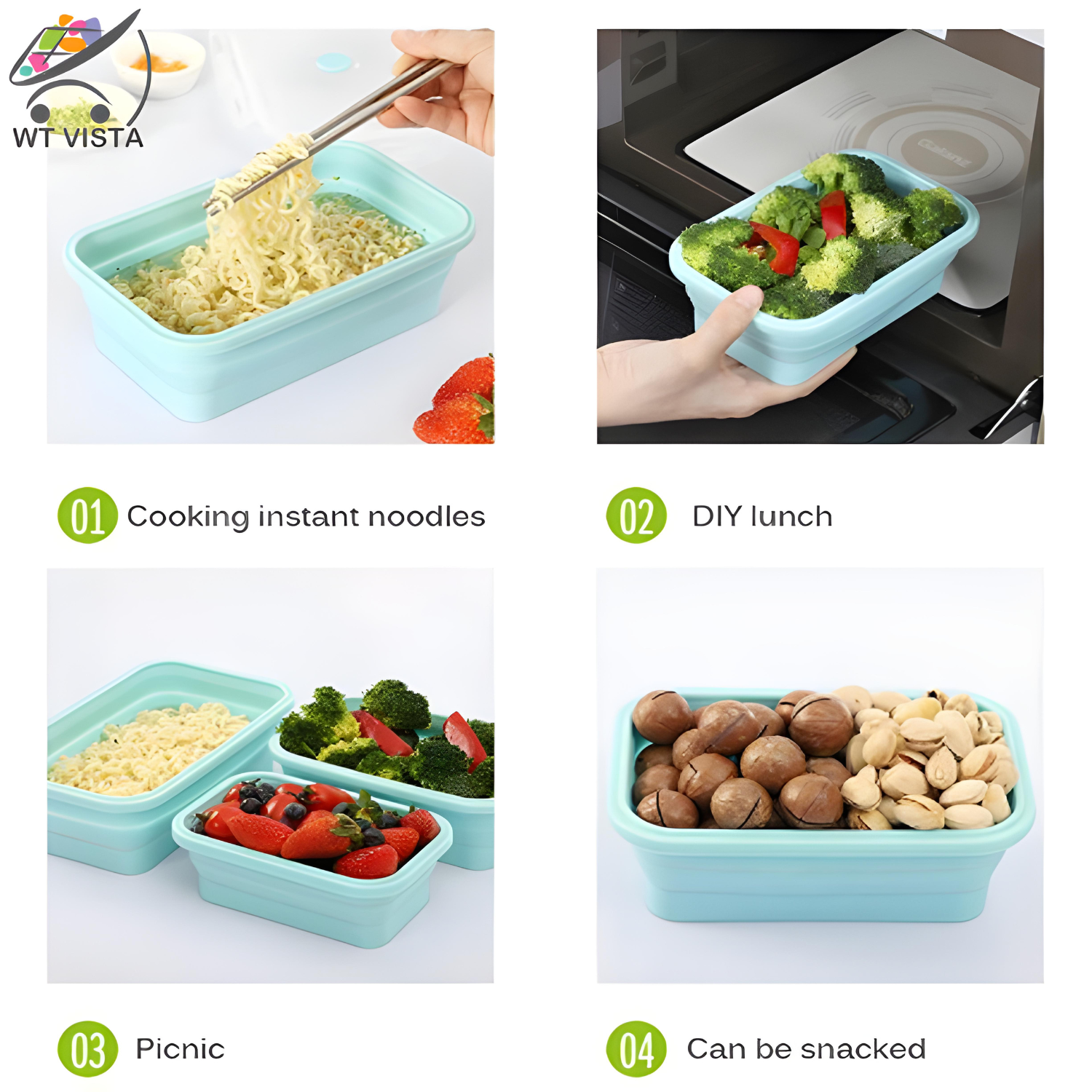 Bekas Tapau Makanan Jimat Ruang Nipis Lunch Box Collapsible Containers ...
