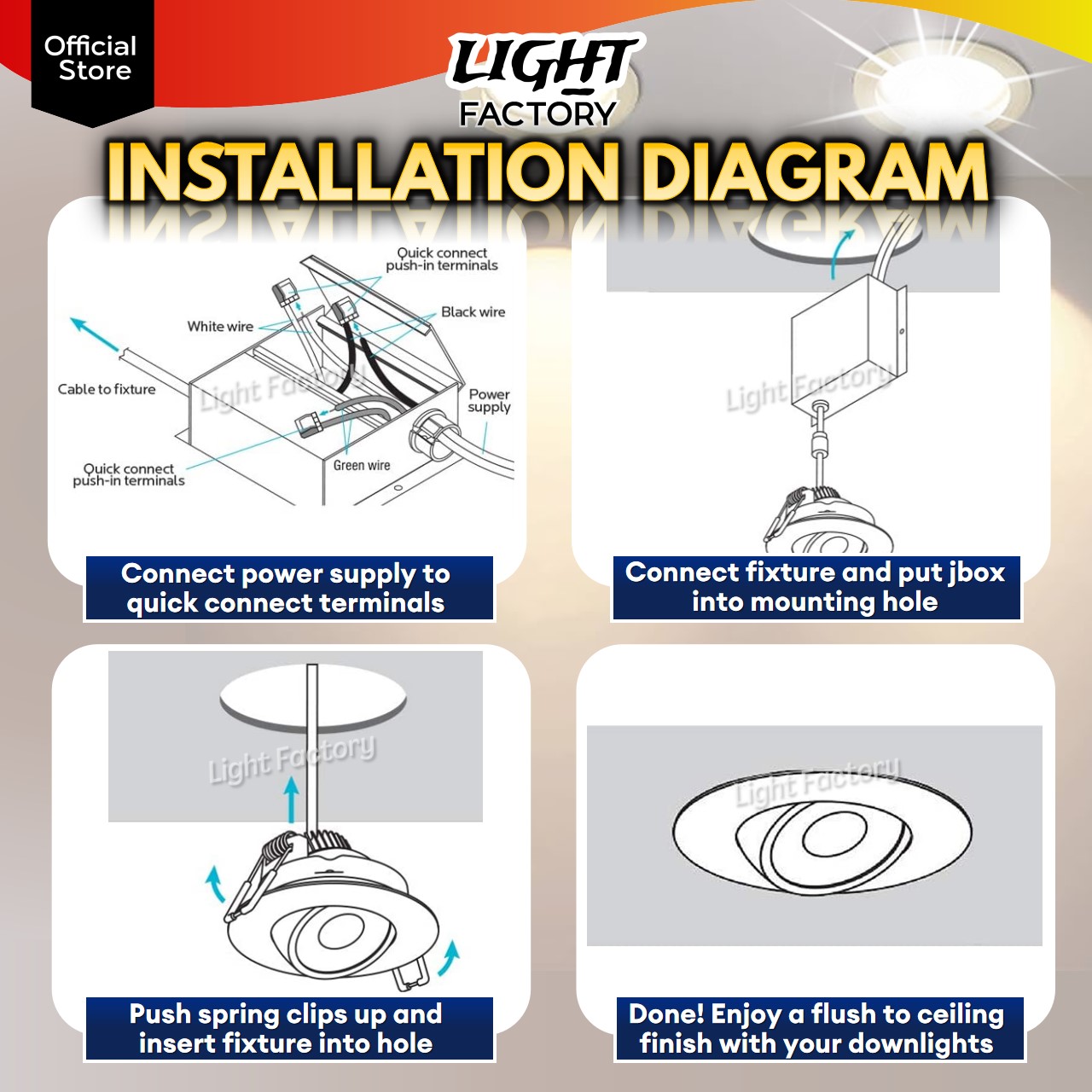 FSL Recessed LED Eyeball 4W | 6W Spotlight LED SMD Recessed Light LED ...
