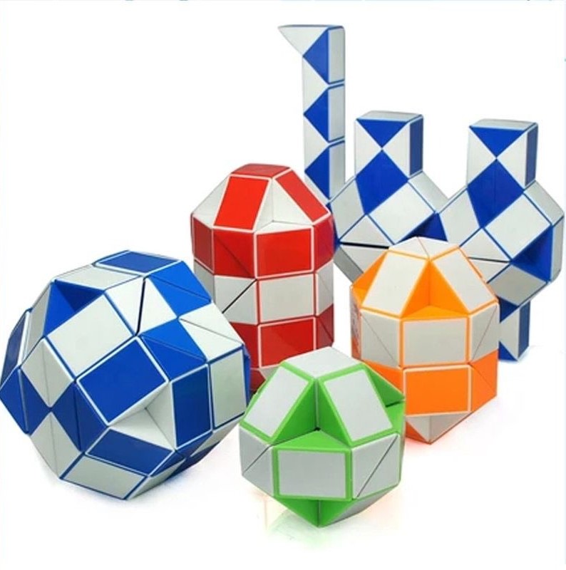 24 Blocks Kids Snake Magic Cube Twist Jigsaw Puzzle Speed Magic Snake ...