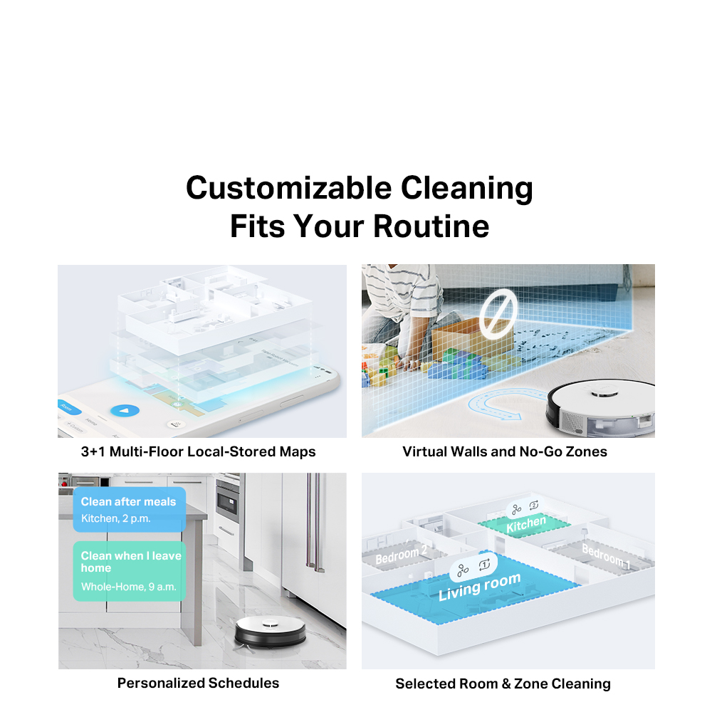 TP-Link Tapo RV30C Mop Plus & RV30C Mop Robot Vacuum & Mop Combo LiDAR ...