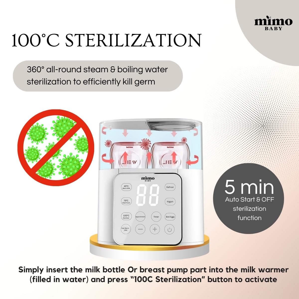 Mimo baby 6 in 1 Smart LED Touch Screen Multifunctional Milk Warmer ...