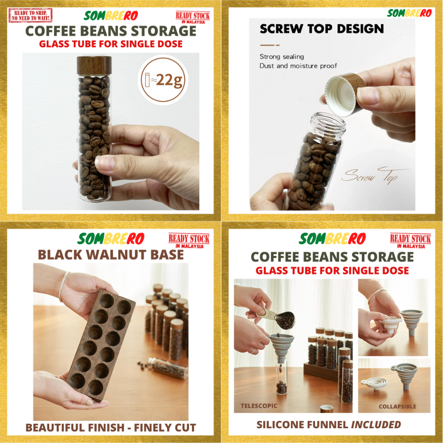 Coffee Beans Test Tube Coffee Glass Tube Single Dose Coffee Dosing ...