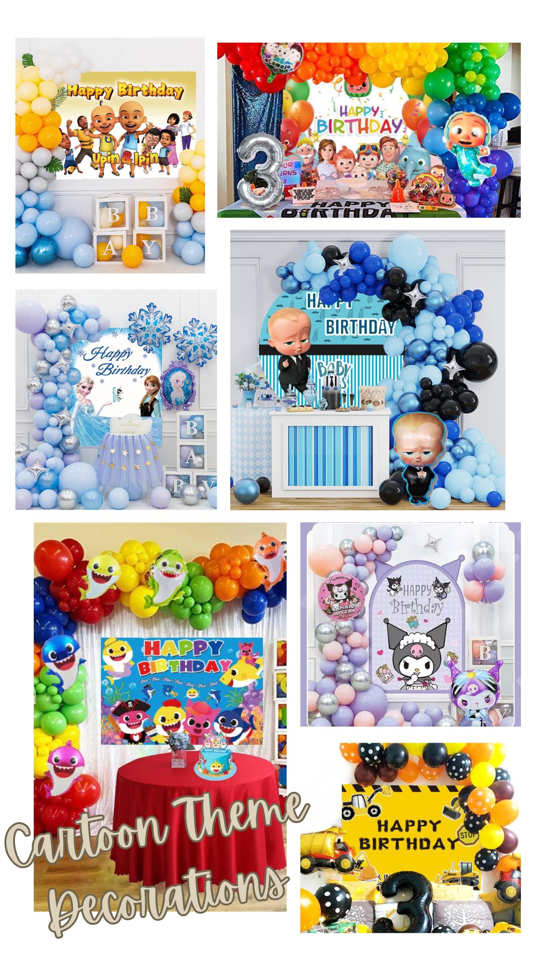 Happy Birthday Balloon Decoration Set Belon Hari Jadi Princess Frozen ...