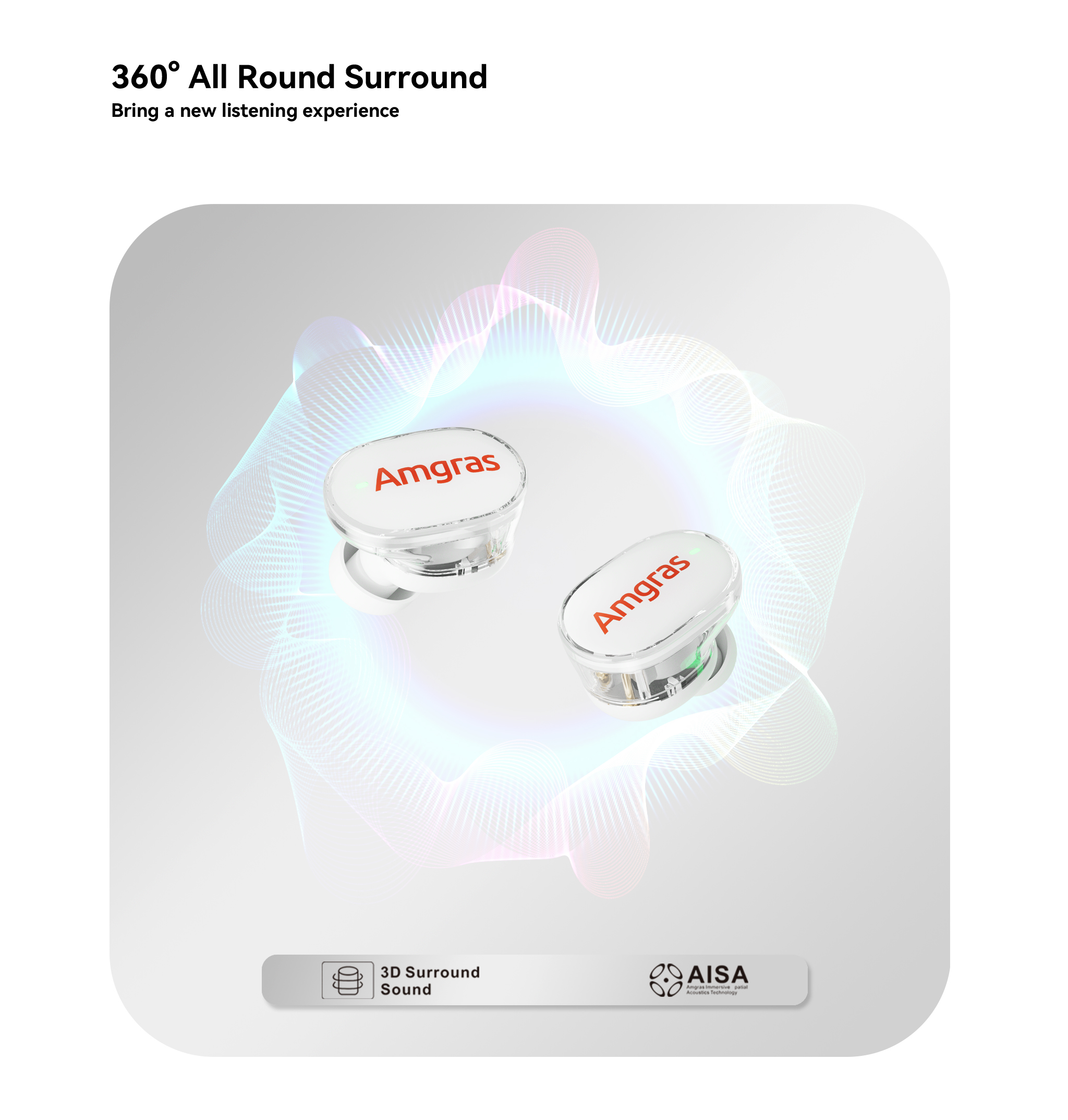 Amgras Future SE2 Transparent Wireless Earbud Gaming ENC Noise ...