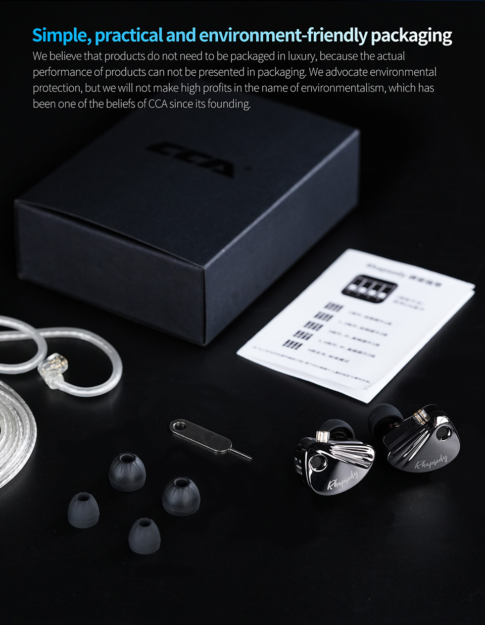 CCA Rhapsody 2DD+4BA Hybrid IEM HiFi In Ear Earphone Wired Earbuds With ...