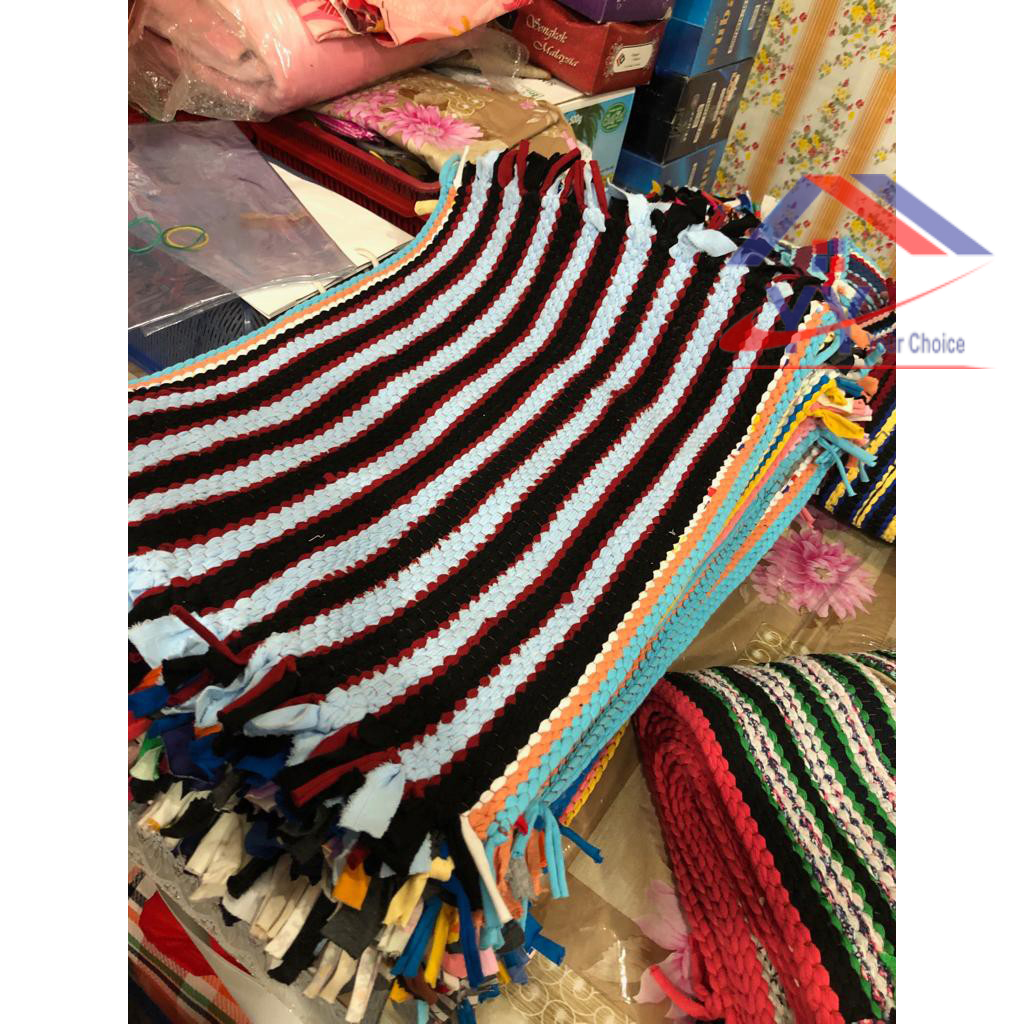 Multicolor Striped Vintage Floor Mat/Kain Lap Alas Kaki/Alas Kaki Kain ...