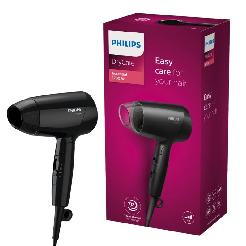 Philips EssentialCare Compact Hair Dryer BHC010/13 Foldable Handle Hair Blower | Shopee Malaysia