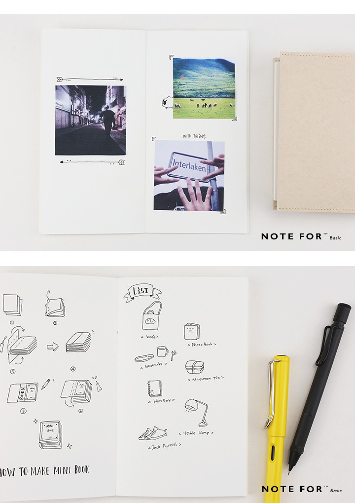 White Plain Notebook A6 Blank Grid Line Journal Diary Planner ...