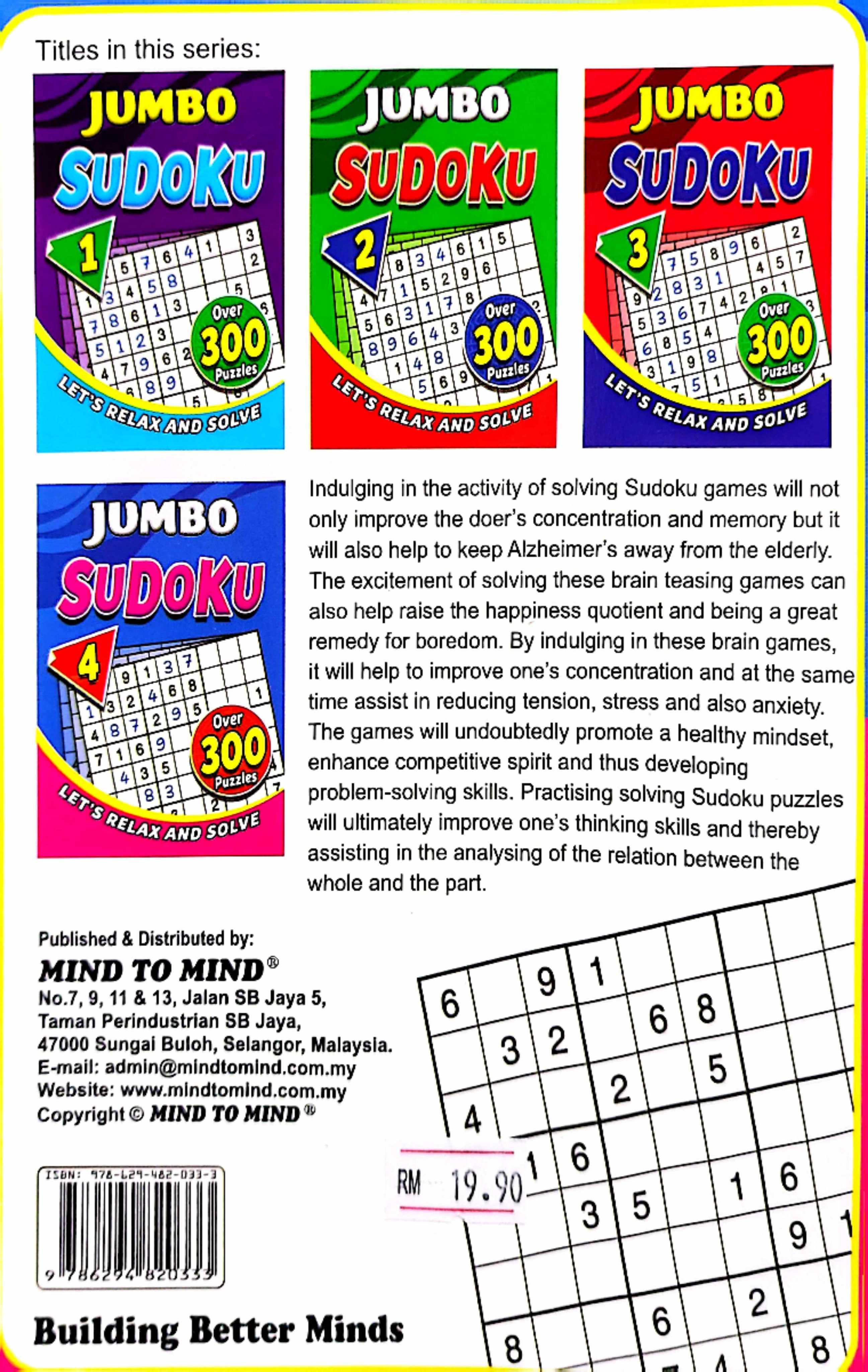 JUMBO SUDOKU - LET'S RELAX AND SOLVE - OVER 300 PUZZLES (MIND TO MIND ...