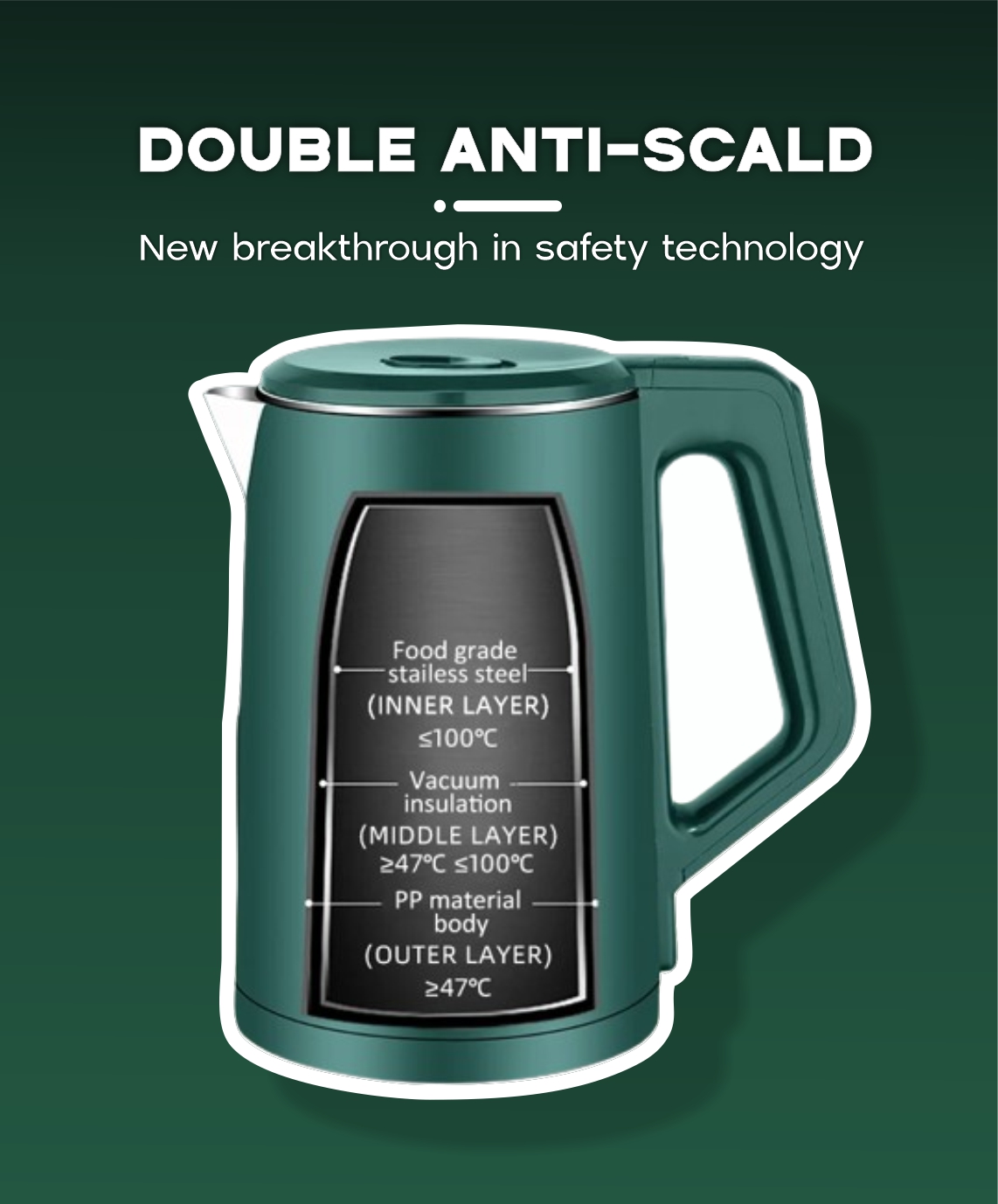 2.3L Electric Kettle Stainless Steel Cerek Elektrik 1500W Electric Jug ...