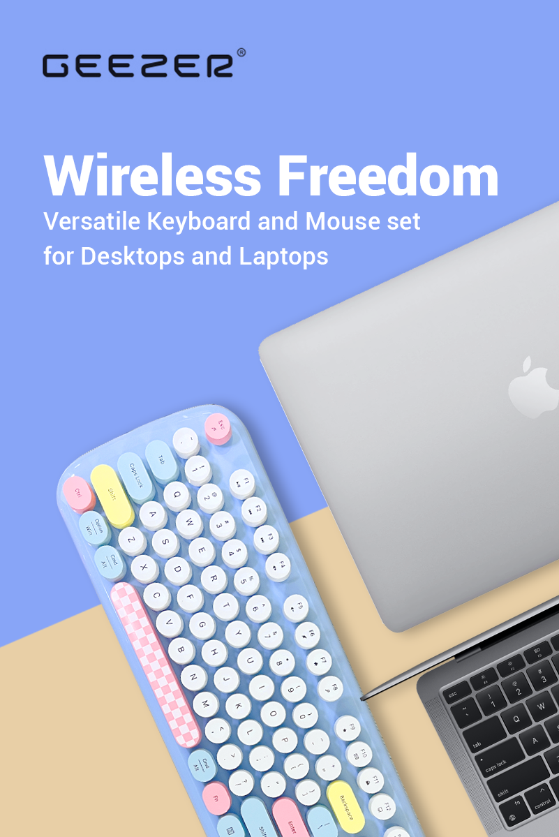 (1 Yr Warranty) Geezer Zero 2.4Ghz Wireless Keyboard & Mouse Combo Set ...