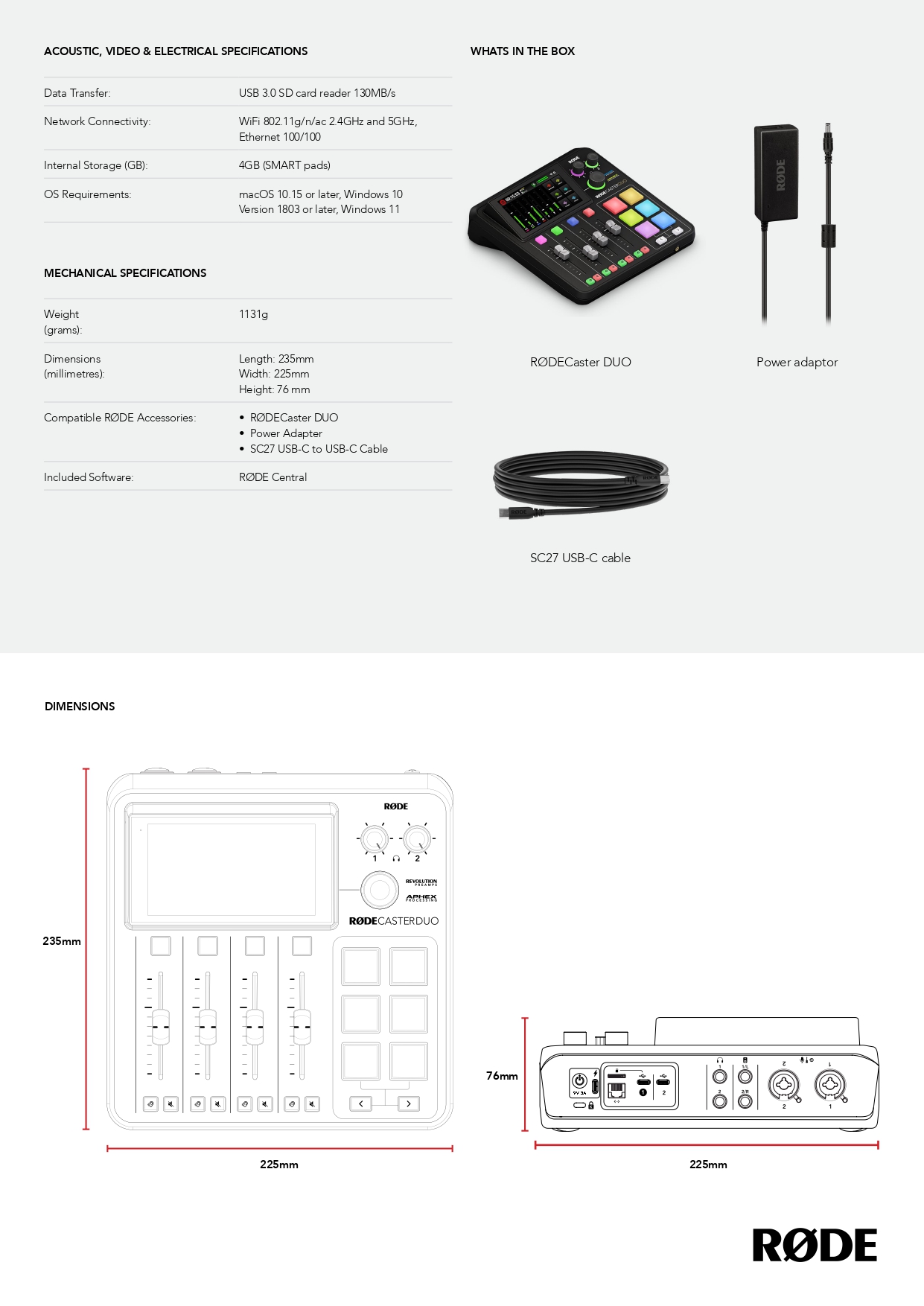RODE RODECASTER DUO INTEGRATED AUDIO PRODUCTION STUDIO WITH MIC, LINE ...