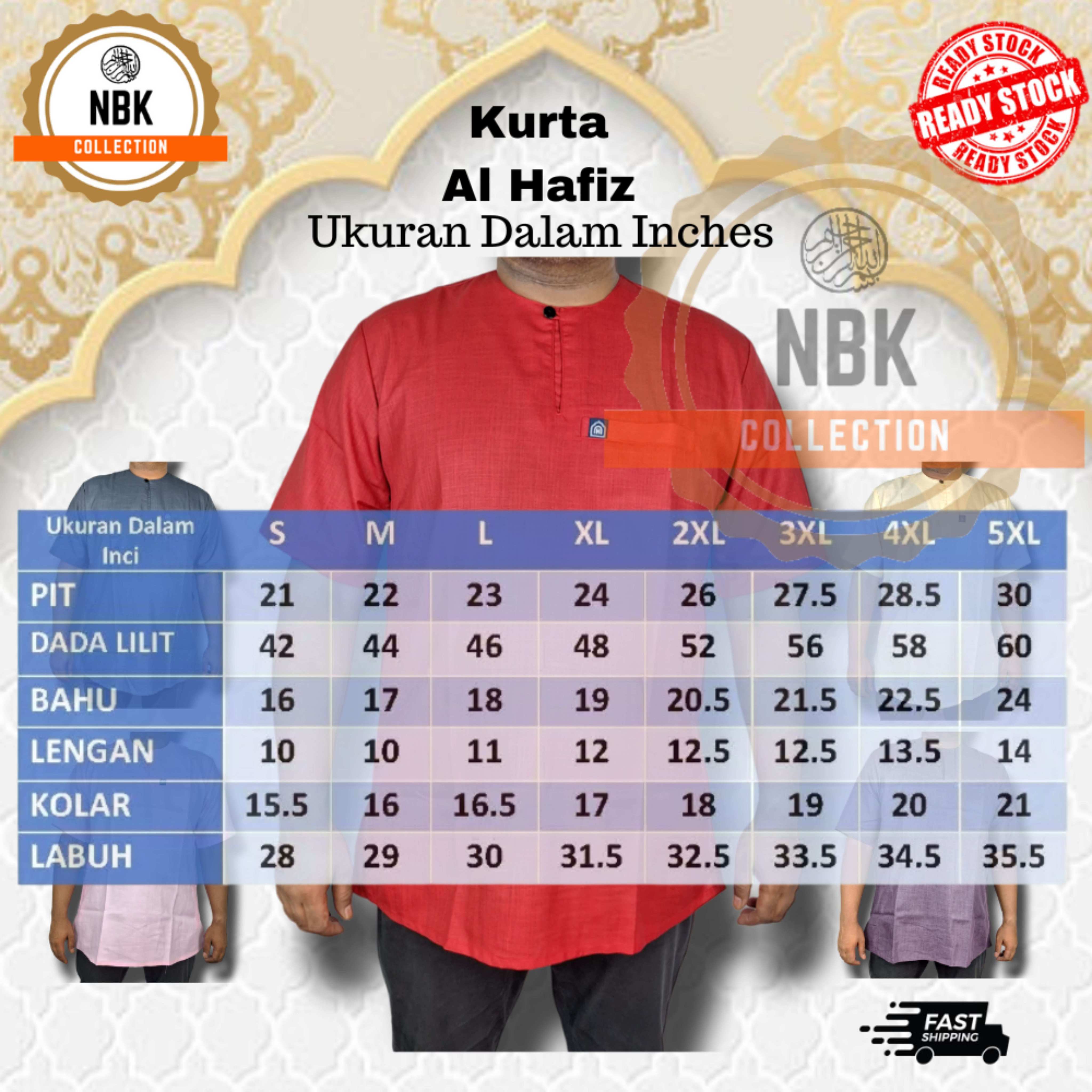 Kurta Al Hafiz Lengan Pendek Johor Kolar 1 button Kain Cotton | Shopee ...