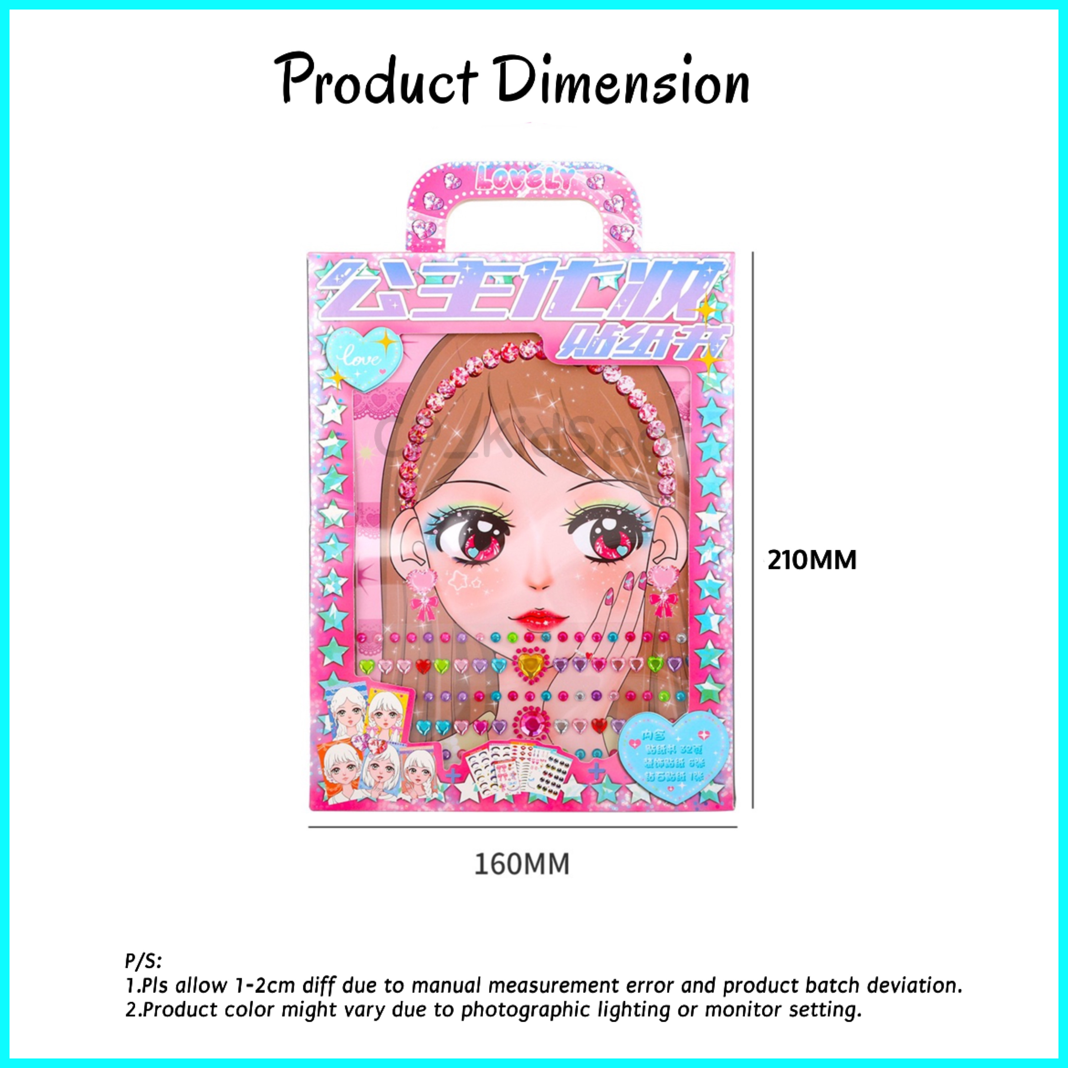 Makeup Sticker Book Princess Fun DIY Diamond Sticker Make A Face ...
