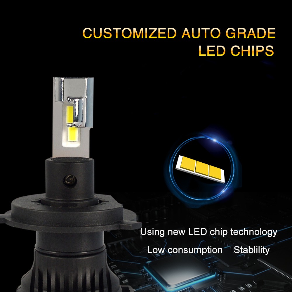 TDCU Super Bright Canbus 2 Pcs P16 Led Car Headlight 6000K 4500K H4 H7 ...