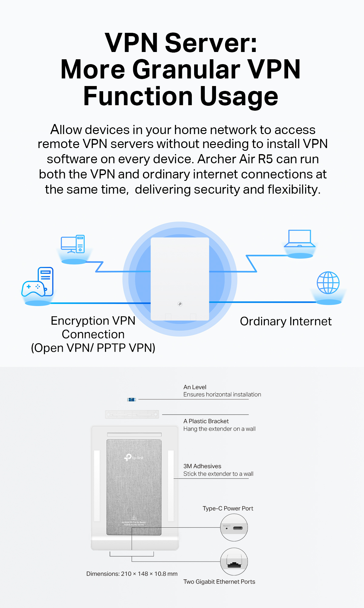 TP-Link Archer Air R5 Wi-Fi 6 AX3000 Router Dual-Band Ultra-Thin Air ...