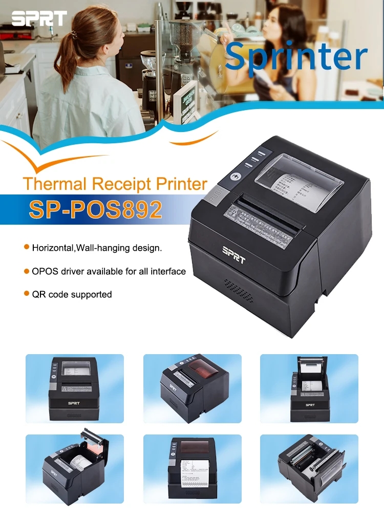 SPRT POS892 Thermal Receipt Printer 58mm 80mm POS-892 2Inch/3Inch ...