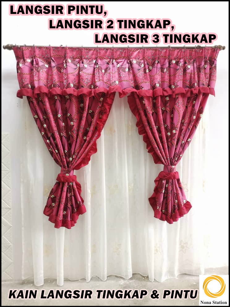 NS Set A - Set G Kain Langsir Pintu , Langsir Tingkap 2 Ruang & Langsir ...