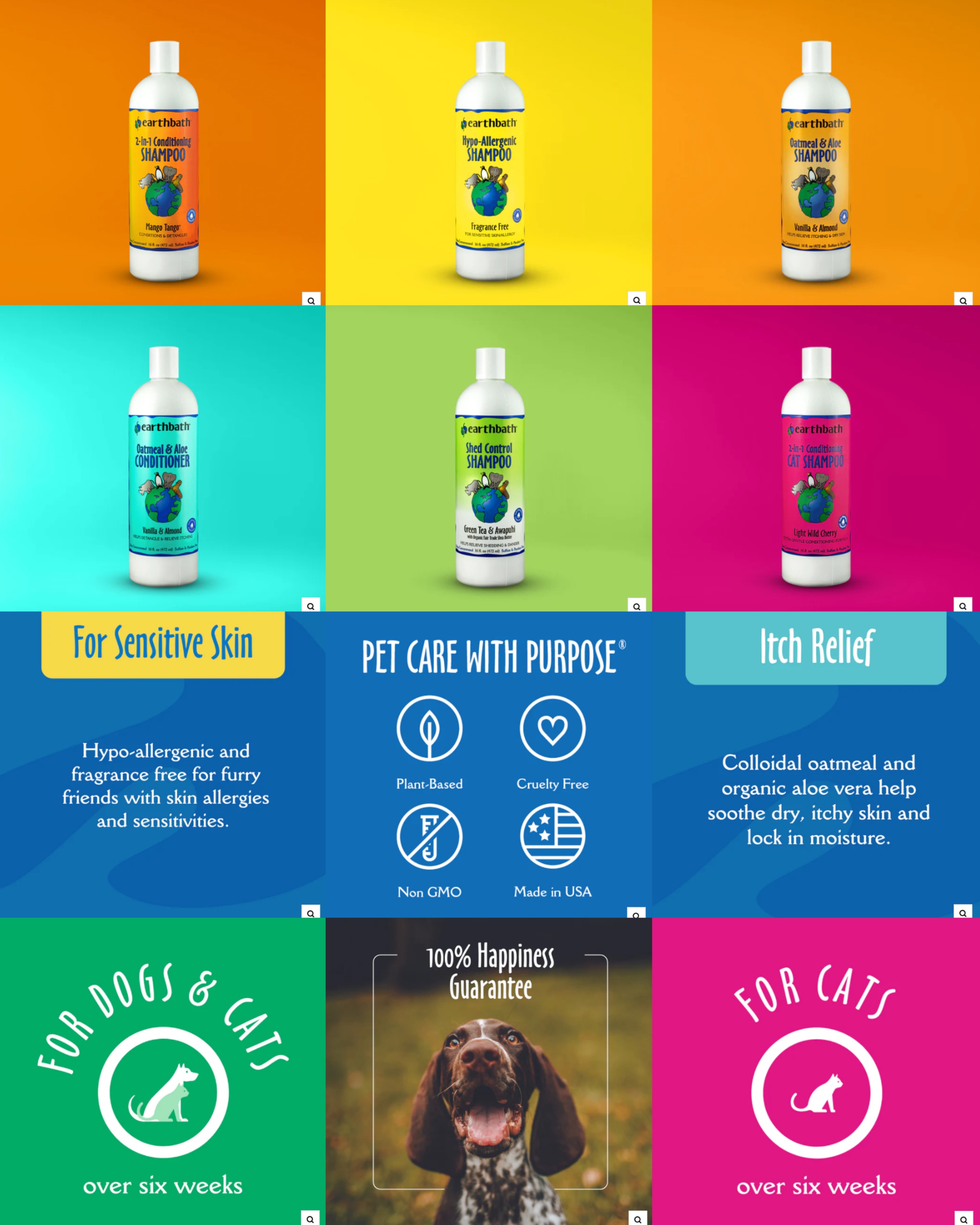 EARTHBATH Shampoo/Conditioner For Dogs & Cats 472ML - (2 In 1 ...